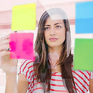Sticky Notes 3x3, 6 Color Bright Colorful Sticky Pad, 6 Pads/Pack, 100 Sheets/Pad, Self-Sticky Note Pads (Yellow, Green, Blue, Orange, Pink, Rose)