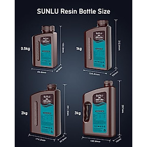 SUNLU ABS Like Resin 2000g, Strong Fast Curing 3D Printer Resin, 395 to 405nm UV Curing 3D Printing Liquid Photopolymer Resin, Non-Brittle and High Precision, 2kg, Grey