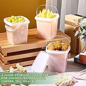 24 Pcs 67 Oz/ 2 Qt/ 2 L Square Deli Containers with Lids Ice Cream Bucket with Handle Airtight Plastic Ice Cream Tub Containers with Lids Reusable Pail for Food Drinks Storage Freezer Microwave