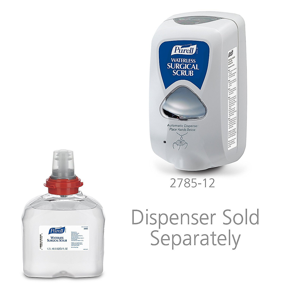 PURELL TFX Waterless Surgical Scrub, 1200 mL Scrub Refill for PURELL TFX Touch-Free Dispenser (Case of 4) - 5485-04