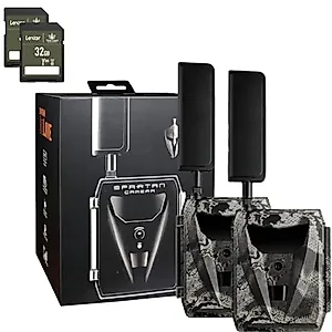 Spartan GoLive 4G LTE Trail Cameras,Live-Streaming, Anti-Theft GPS, On-Demand Image&Video Capture,Real-time Updates,Built-in Lithium Battery,Blackout with 32GB SD Cards - 2 PK (Verizon)