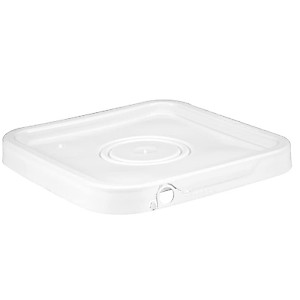 House Naturals 2 Gallon Square Food Grade Bucket Container Pail with Lid Metal Handle (Pack of 3) Made in USA