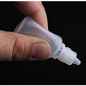 50pcs Plastic Dropper Dropping Bottle Clear Squeeze Sample Eye Liquide Storage Container with Screw Cap and Plug Empty Soft Refillable size 15ml/0.5oz