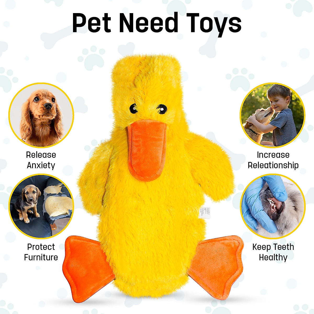 FGA MARKETPLACE Duck Flat NO Stuffing NO Squeak Plush Dog Toy, Funny Style Will Entertain Your Pet for Hours, Recommended for Small and Medium Dog 21 INCH Long