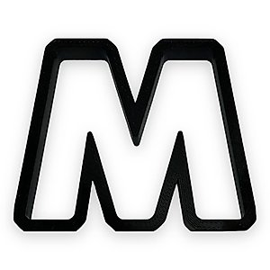 M Capital Block Letter Cookie Cutter with Easy to Push Design (3.5 inch)