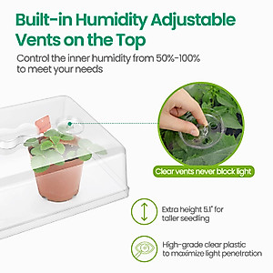 2 Set 60-Cell Seed Starter Kit - Strong Seed Trays with Humidity Domes, Cell Trays and Seedling Heat Mats - Cloning, Propagation and Germination Station