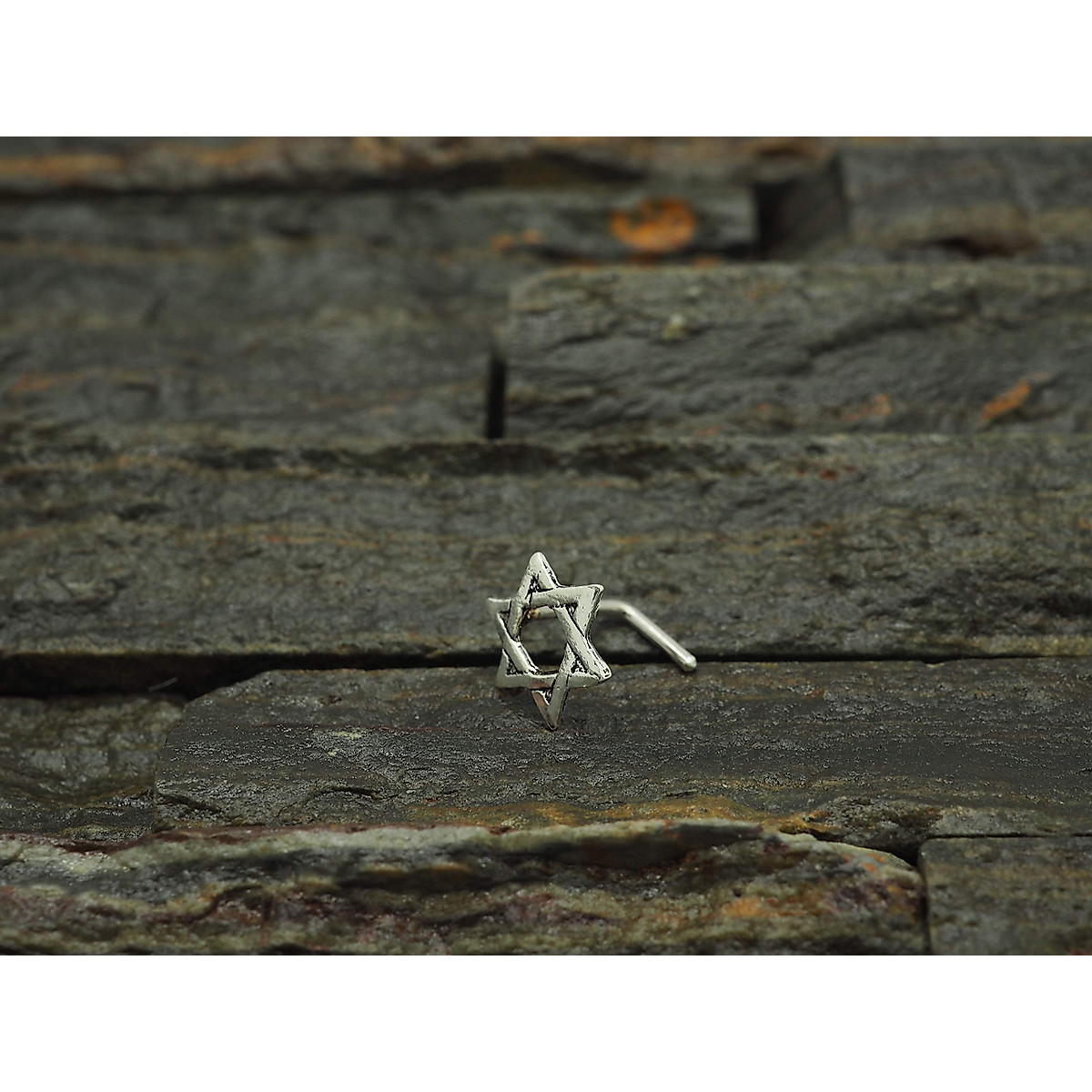 Studs Star of David Nose, 925 Sterling Silver Nose, Jewelry Nose, Body Piercing Jewelry, Nose Piercing, Body Jewelry (20g L Bend)