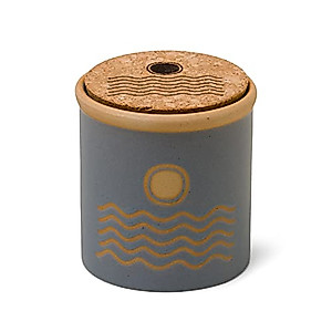 Paddywax Candles Dune Scented Soy Wax Candle, 8-Ounce Ceramic Jar with Burnished Cork Lid, Saltwater Suede