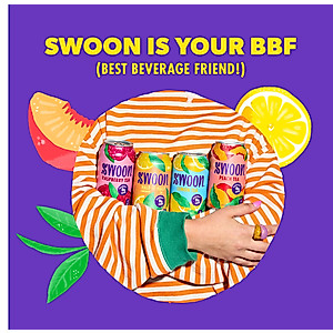 Swoon Peach Tea - Sugar Free Fruit Tea, Low Carb, Paleo-Friendly, Gluten Free Iced Tea - Flavored Tea Keto Drinks Made with Organic Black Tea and Sweetened by Monk Fruit and Stevia (Pack of 12)