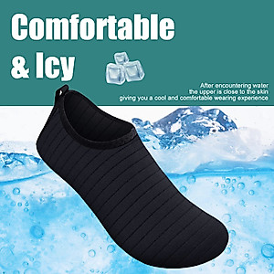 Unisex Water Shoes Quick-Drying Beach Aqua Shoes for Women Men Black 2 Pack