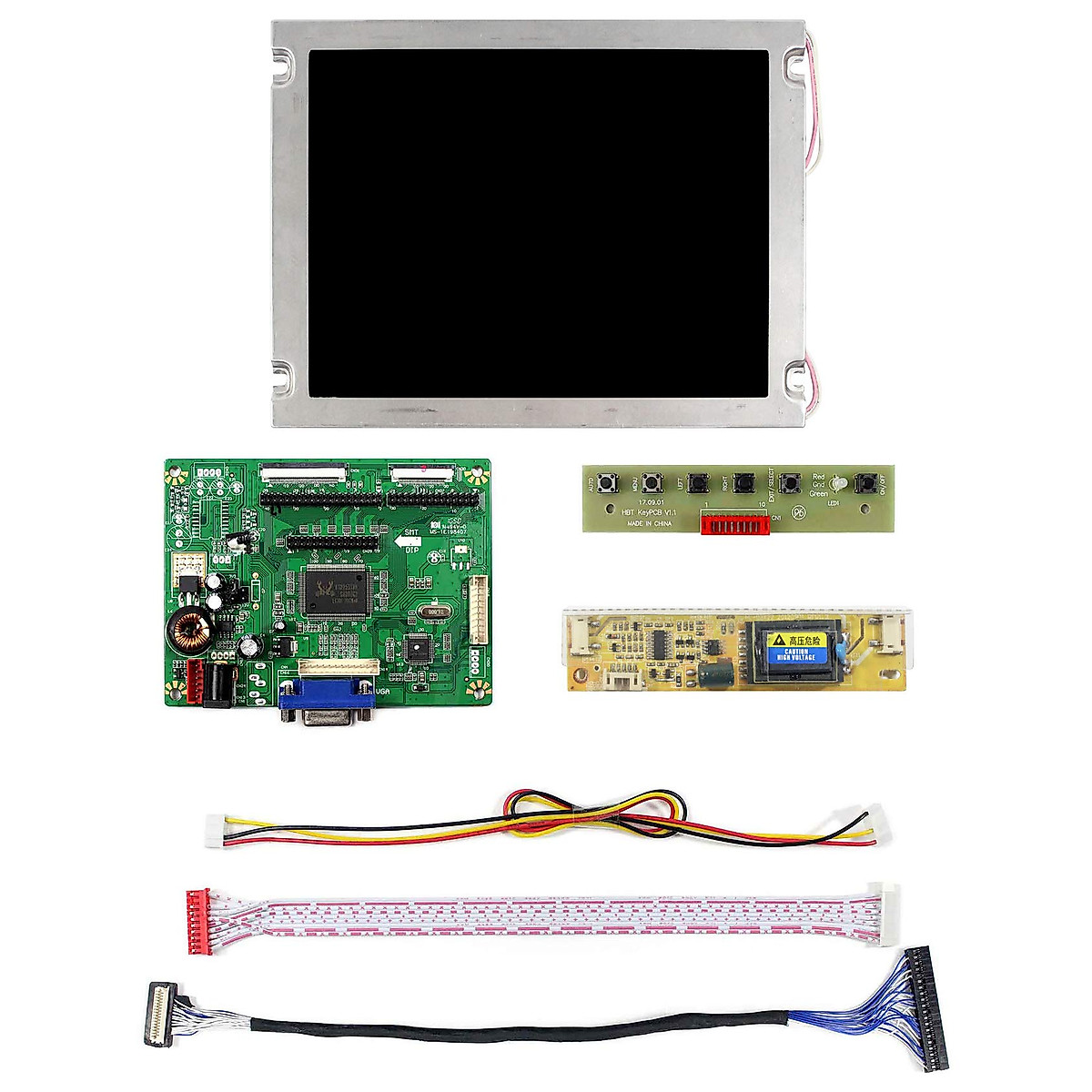 6.5" IPS LCD 6.5 inch 640X480 Screen Panel LCDT-51750GD065J-FW with VGA LCD Controller Board Kit