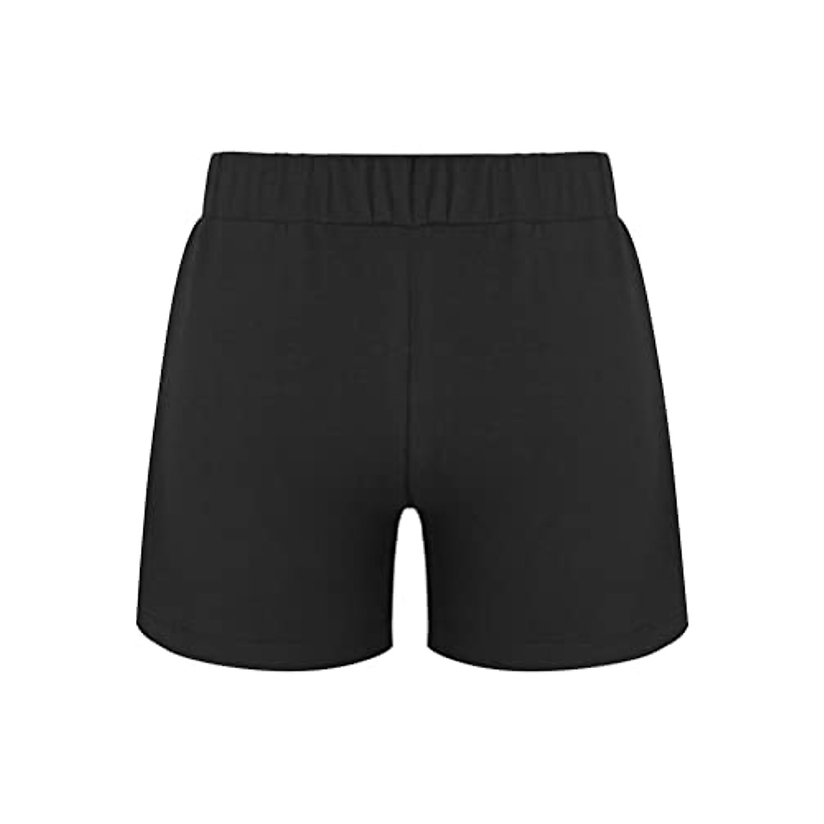Aislor Girl's Boy's Athletic Dance Shorts Pull On Shiny Sequin Shorts Training Gymnastics Short Hot Pants with Bowknot Black 7-8 Years