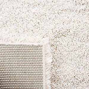 SAFAVIEH Royal Shag Collection Area Rug - 8' x 10', Cream, 2-inch Thick Ideal for High Traffic Areas in Living Room, Bedroom (RYG115A)