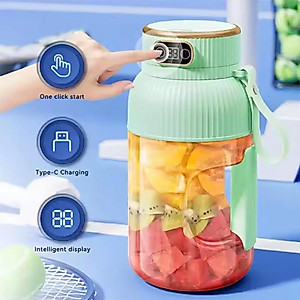 Large Capacity Ovidian Juicer Cup, Multifunctional Portable Juicer Cup with Digital Display, Portable Smoothie Blende with Direct Drinking Lid