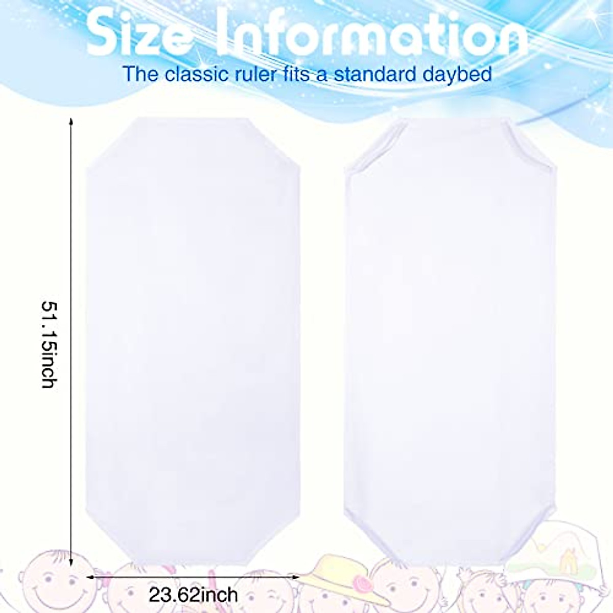 20 Pcs Daycare Cot Sheets for Toddler and Preschool Pure Cotton Breathable Fabric White Cot Sheets Standard Daycare Cot Bed Fitted Sheet for Boys and Girls, 51.18'' W x 23.62'' L (20 Pcs)