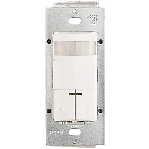 Leviton ODS0D-IDW Dual-Relay, Decora Passive Infrared Wall Switch Occupancy Sensor, 180 Degree, 2100 sq. ft. Coverage, White