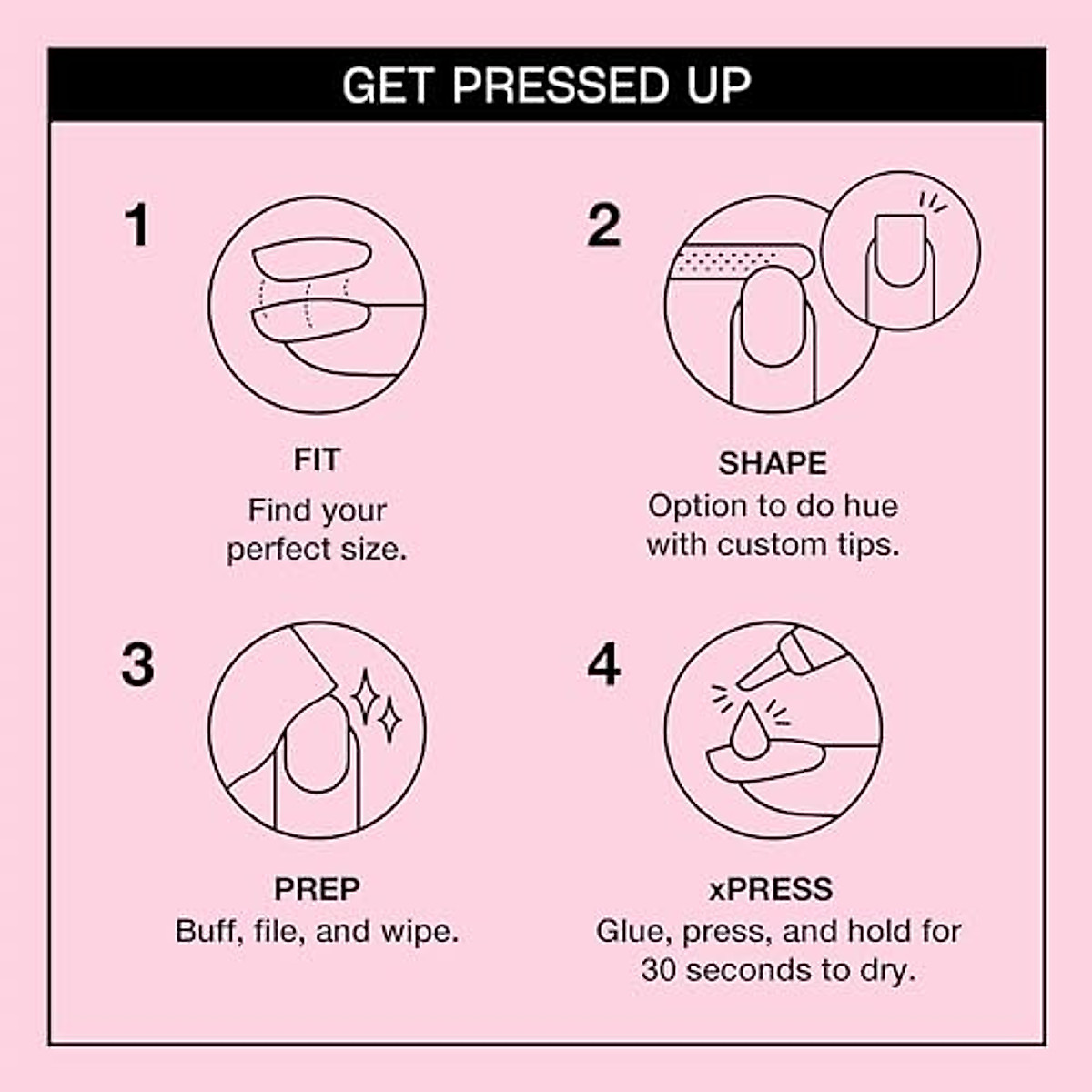 OPI xPRESS/ON Press On Nails, Up to 14 Days of Wear, Gel-Like Salon Manicure, Vegan, Sustainable Packaging, With Nail Glue, Short Pink Nails, Mod About You