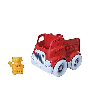 Green Toys Fire Engine, Red - Pretend Play, Motor Skills, Kids Toy Vehicle. No BPA, phthalates, PVC. Dishwasher Safe, Recycled Plastic, Made in USA.