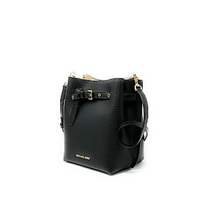 Michael Kors Emilia Small Drawstring Bucket Bag In (Black/Gold)