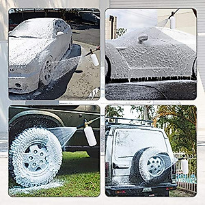 Selkie Foam Cannon Gun Kit, Foam Cannon Blaster with 1/4 Inch Quick Connector with 5pcs Pressure Washer Nozzle Tip,M22-14 mm and 3/8" Quick Inlet Connector, Jet Wash Gun 4350 PSI