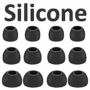 6 Pairs Replacement Silicone Ear Tips Compatible with Beats Studio Buds / Fit Pro, S/M/L 3 Size Earbuds Eartips Flexible Rubber Gel Cover Skin Accessories for Beat Studio Buds - Silicone Black