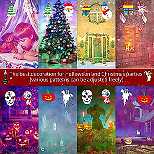 Halloween Christmas Projector Lights, 2 in 1 LED Water Wave Projector Light, Various Patterns Can Be Switched Freely with Remote Control, Used for Halloween Xmas Theme Holiday Party Decorations