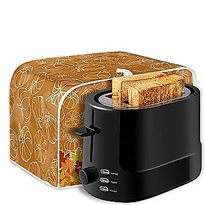 Psesaysky Maple Leaf Fall 4 Slice Toaster Covers, Anti-Scratch Covers Protection Small Appliance Cover Thanksgiving Day Gift Dustproof Bakeware Protector with Top Hook