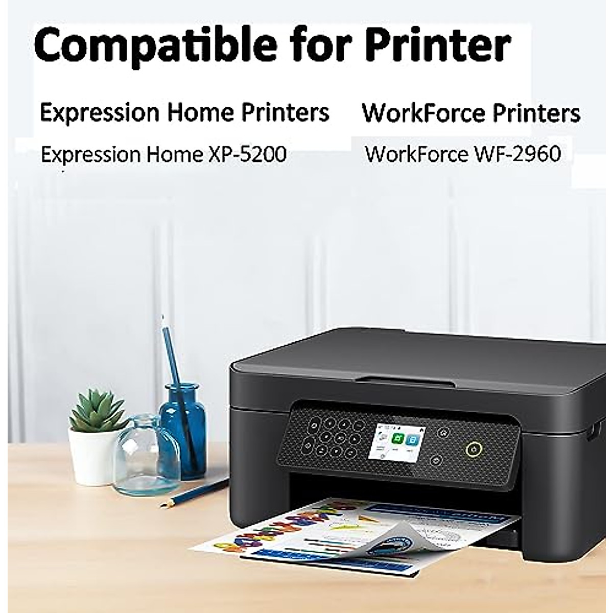 222XL Remanufactured Ink Cartridge Replacement for Epson 222 Ink Cartridges 222XL for Expression Home XP-5200 Workforce WF-2960 Printer (Black, Cyan, Magenta, Yellow, 4 Pack)