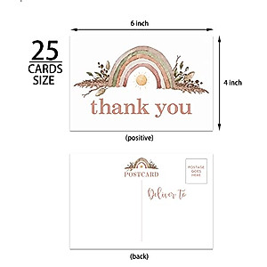 Baby Shower Thank You Postcards, Rainbow Appreciation Post Cards, 25 cards – (-bb001-ganxie)