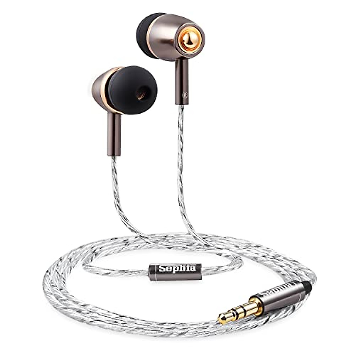 sephia SP1020 Earbuds in Ear Headphones Wired Earphones with Tangle Free Cord Case HD Bass Noise Isolating Ear Buds 3.5 mm Plug