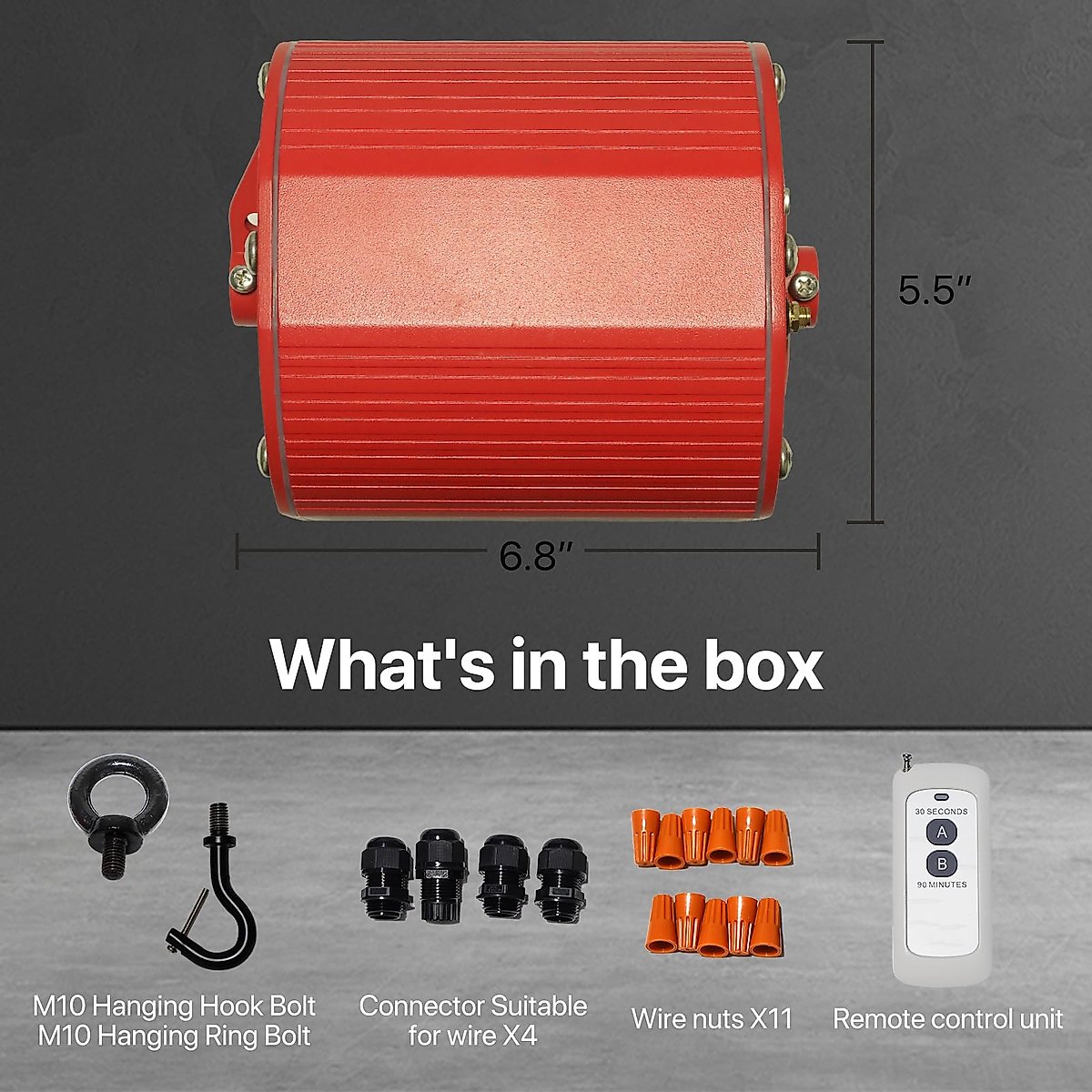 HYPERLITE 40W LED Emergency Driver, UFO LED High Bay Light Battery Backup Driver with Remote Control, Emergency Time 90 Min, AC Input 100-347V Output DC170V, UL Certified, IP65, 5-Year Warranty