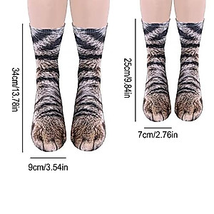 Animal Paw Socks, Funny Weird Stocking Stuffers Novelty Crazy Crew Socks for Women Men Boys Girls Kids