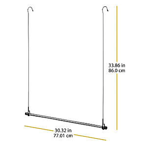 Whitmor Double Closet Rod - Heavy Duty Closet Organizer- Chrome