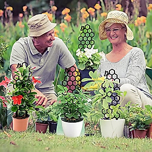 2 Pack Metal Trellis for Houseplants, 19 Inch Garden Plant Trellis for Indoor Climbing Plants, Honeycomb Shape Trellis for Ivy Pothos Vines Hoya Flower