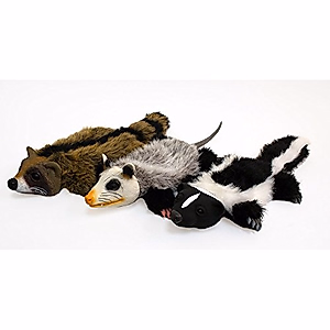 Hyper Pet Real Skinz Plush Dog Toy with Squeaker, Opossum, for All Breed Sizes