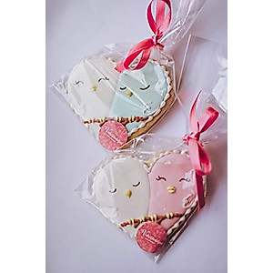 Purple Q Crafts Clear Plastic Cellophane Bags with 4" Colored Twist Ties for Gifts Party Favors (4"x6", 100 Pack)