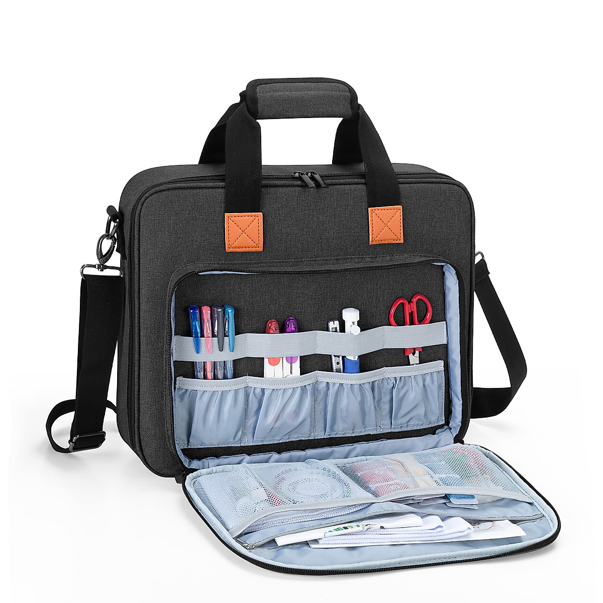 LUXJA Embroidery Project Bag, Embroidery Kits Storage Bag (Bag Only), Black