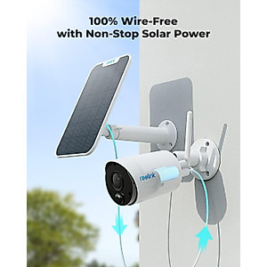 REOLINK 3MP Solar WiFi Camera Security Outdoor, 100% Wire-Free, Wireless Battery Powered, 2-Way Talk, Night Vision, PIR Motion Detection, Compatible with Alexa, Argus Eco+ Solar Panel 2 Pack