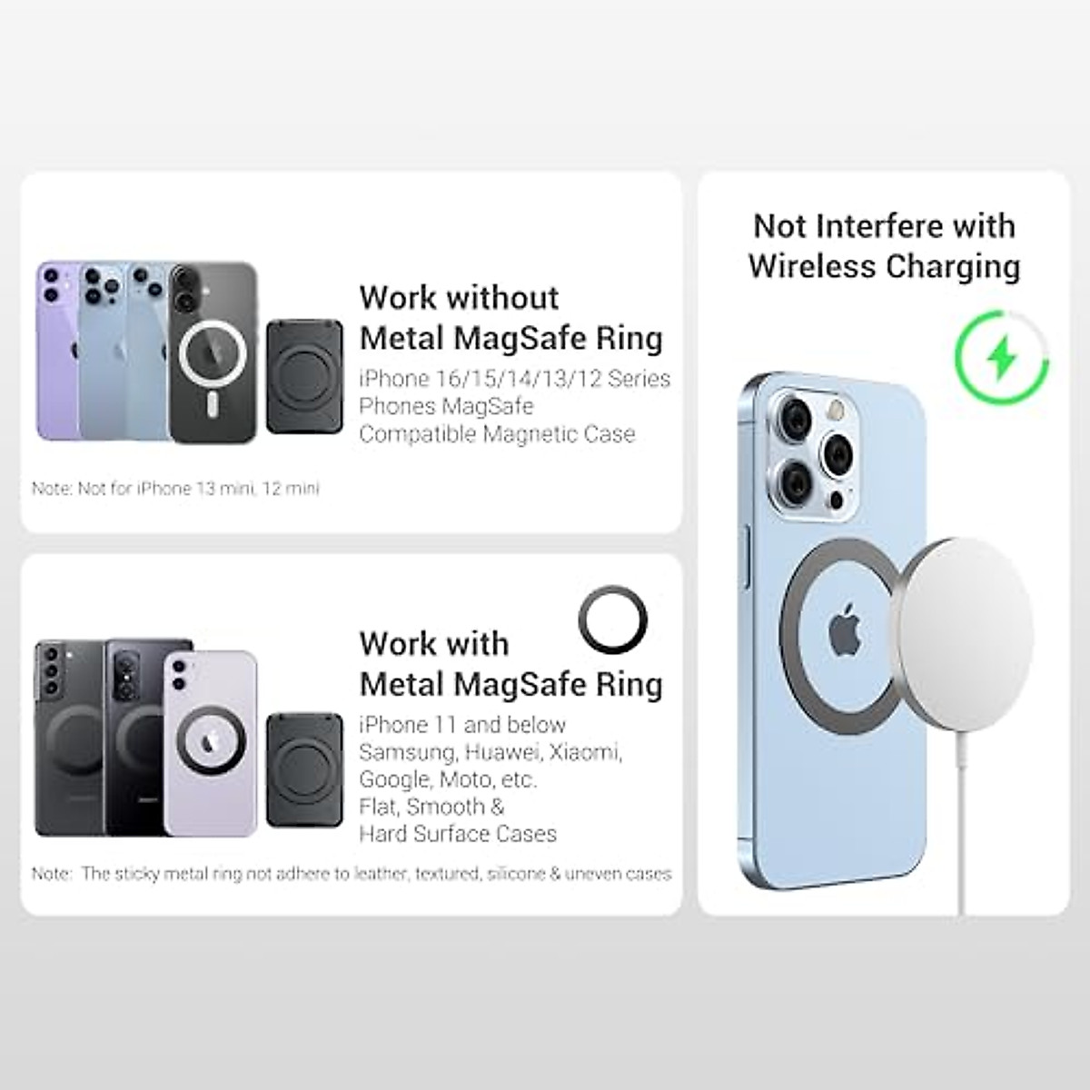 Magnetic Wallet Card Holder For Magsafe, RFID Blocking Slim Hardshell 4 Credit Card & Money Pocket Magnetic Adjustable Stand Wallet for Apple iPhone 16 15 14 13 12 Plus Max Not for iPhone 13/12 mini