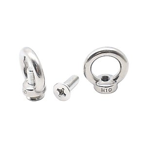 Eowpower 2Pcs 304 Stainless Steel M10 Ring Eye Bolt Threaded Nut and Screw