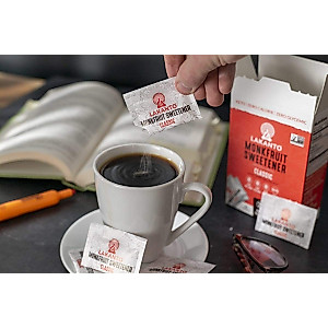 Lakanto Classic Monk Fruit Sweetener with Erythritol Packets - White Sugar Replacement, Zero Net Carbs, Zero Calorie, Sweeten on the Go, Coffee, Lemonade, Tea, Desserts - Classic (30 Count)