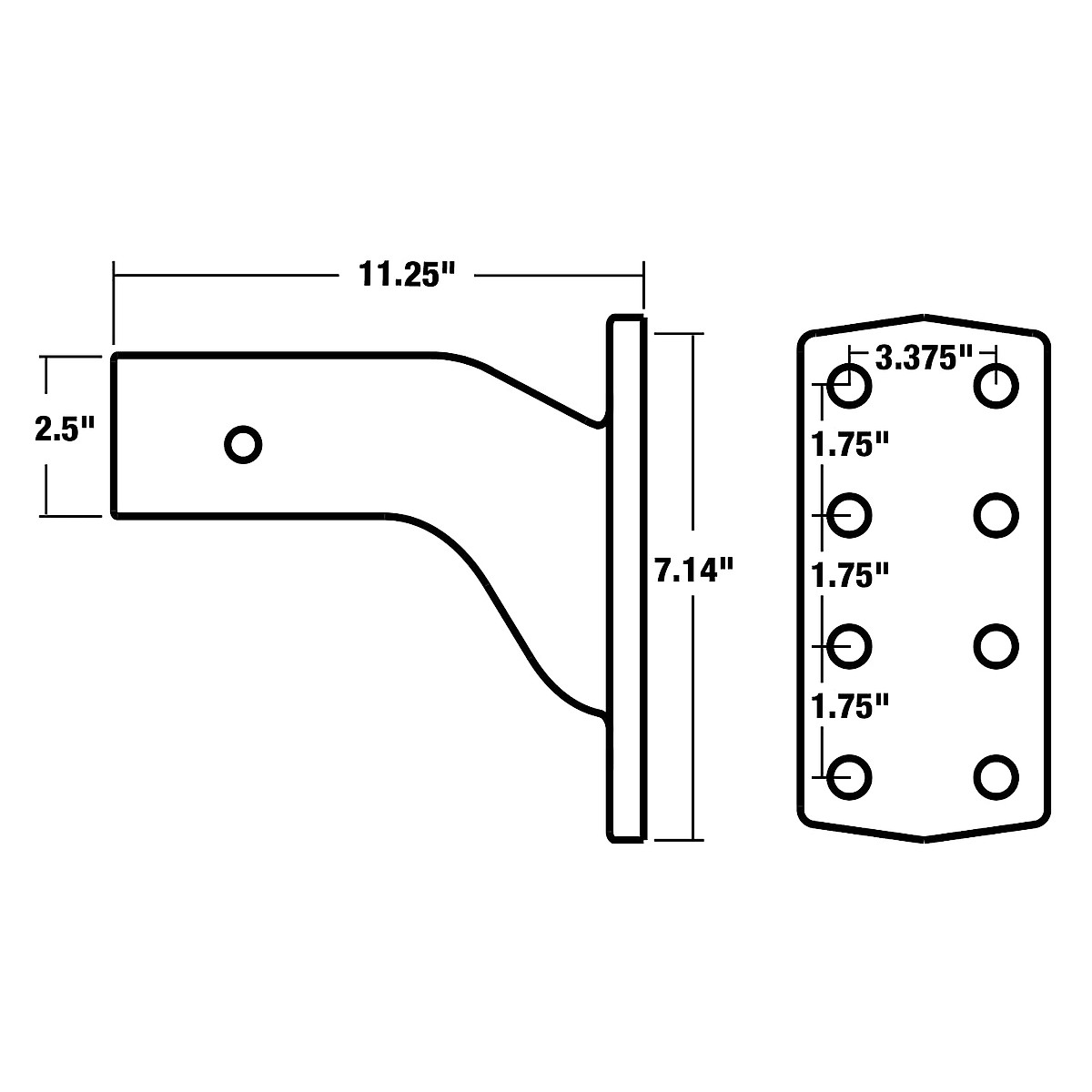 Buyers Products - PM25812 3 Position Pintle Hook Mount for 2-1/2 Inch Receiver-20,000 M.G.T.W.