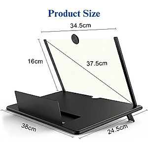 18" Screen Magnifier for Smartphone –3D HD Mobile Phone Magnifying Projector Screen Enlarger for Movies, Videos, and Gaming–Foldable Phone Stand with Screen Amplifier–Supports All Cell Phone