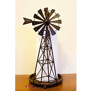 Windmill Metal Paper Towel Holder Rustic Country Farmhouse Style