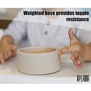 APLAINR Weighted Silicone Bowl for Baby and Toddler (Cream)