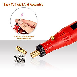 Electric Rotary Tool Kit, SPTA Mini Electric Grinder Set Mini Handle Electric Drill Grinding Engraving Pen Milling Trimming Polishing Drilling Cutting Engraving Tool 33Pcs Kit