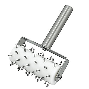 DOXILA Pizza Dough Docker Roller Pins Pastry Dough Tool, Stainless Steel Handle Roller Pin Puncher for Cake Pie Cookies Bread Pastry Baking Cooking Tool