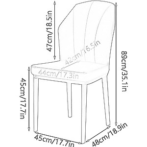 SHAWLA Chairs Modern Dining Chair PU Leather High Back Padded Soft Seat Lounge Chair Carbon Steel Feet，Foot Pad Dining Chairs (Color:Black)