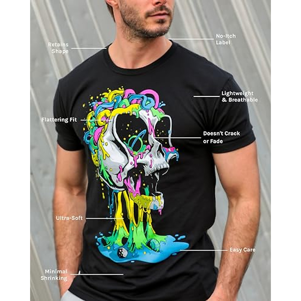 INTO THE AM Fallen King Graphic Tee for Men - Short Sleeve Design T-Shirts (Black, XX-Large)