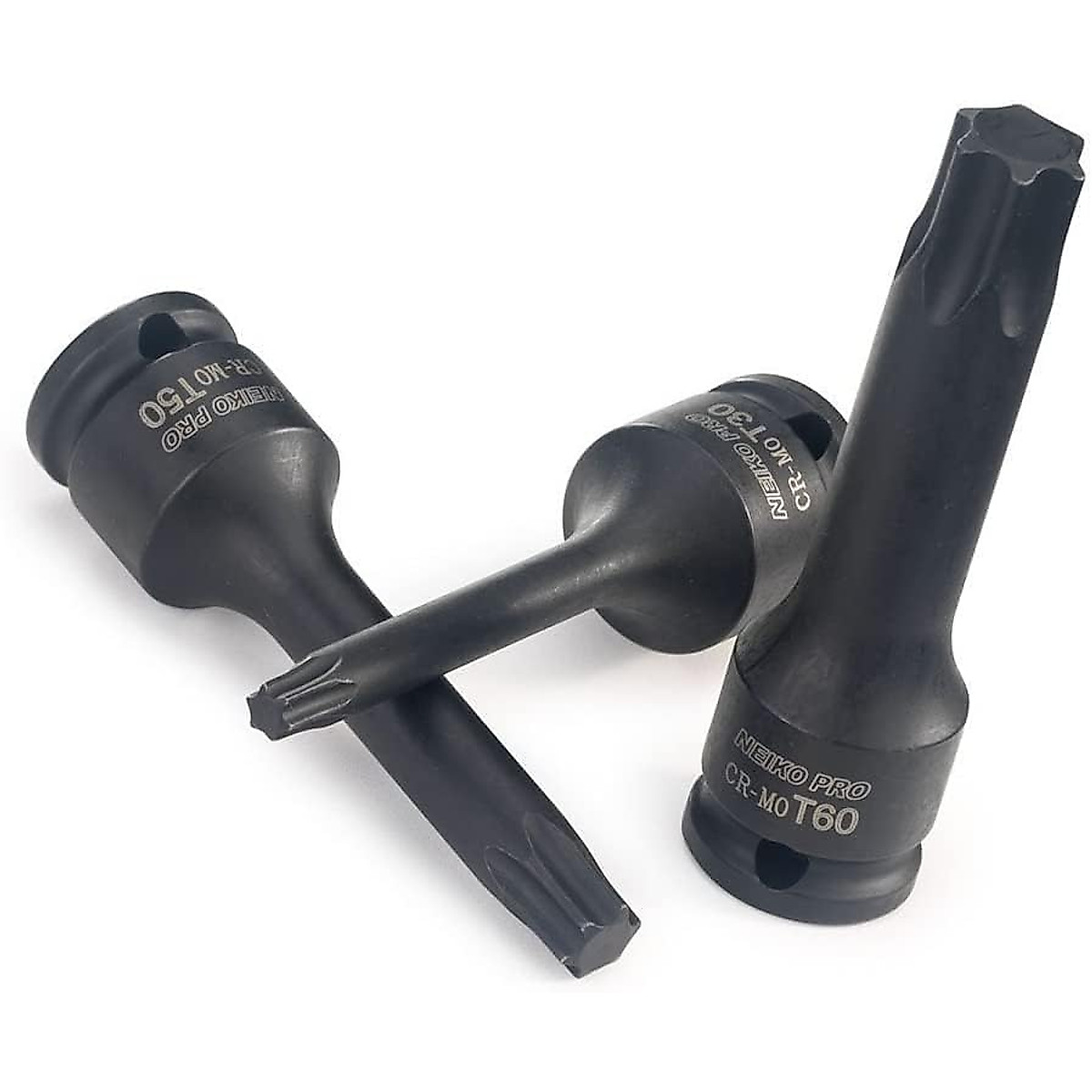 NEIKO 01132B 3/8” Drive Torx Star Driver Bit Socket Set | 7 Piece | T20 to T60 | 3” Length | Cr-Mo Impact Grade